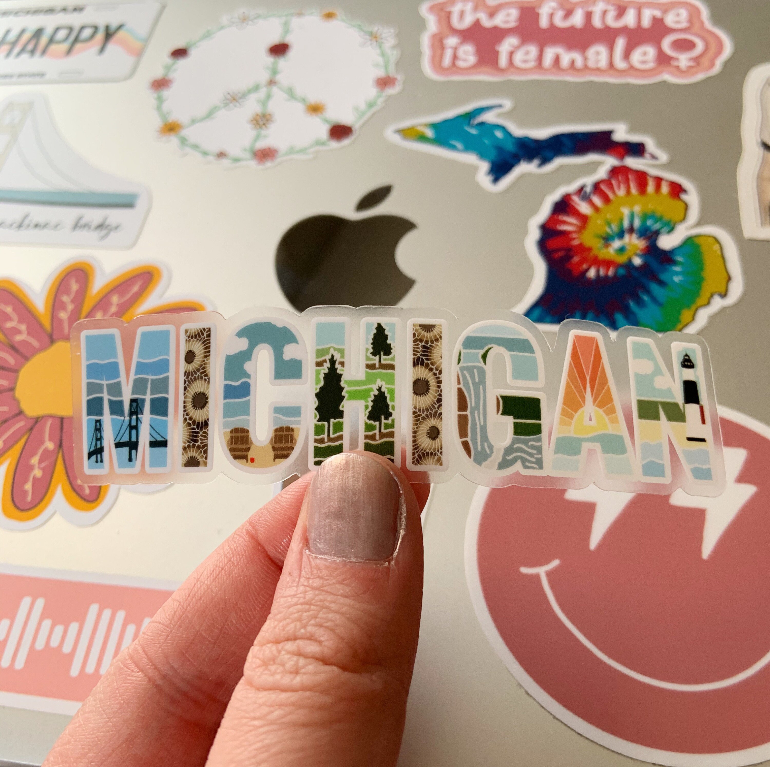 CLEAR Michigan Sticker Vinyl Sticker Michigan Sticker Car - Etsy