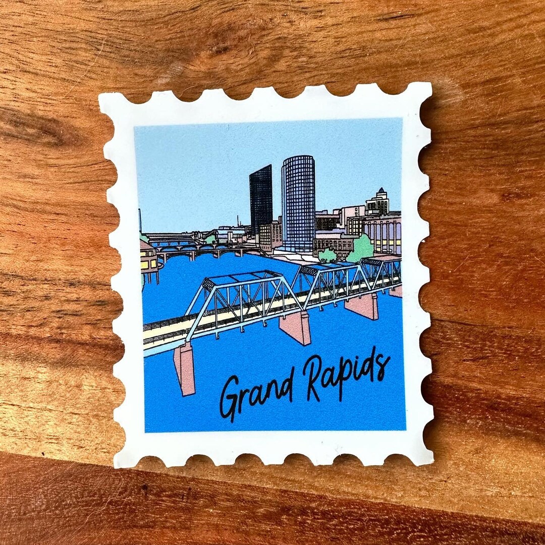 Waterproof Grand Rapids Stamp Sticker, Michigan Sticker, Grand Rapids ...