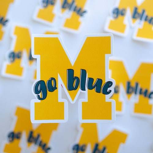 Uofm University of Michigan Wolverines Go Blue Decal Car | Etsy