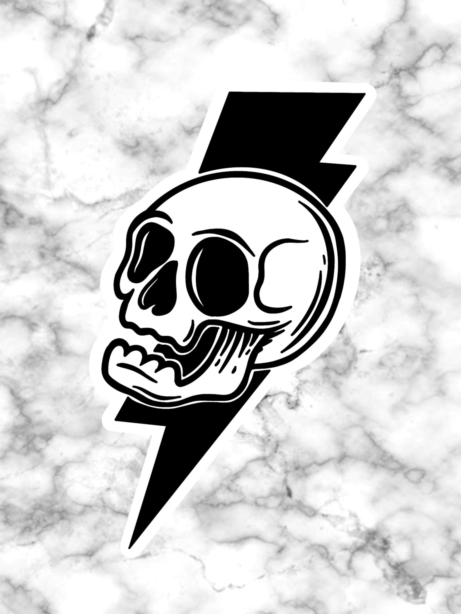 Skull Lightning / Bolt / Waterproof Sticker / Hydro Flask | Etsy