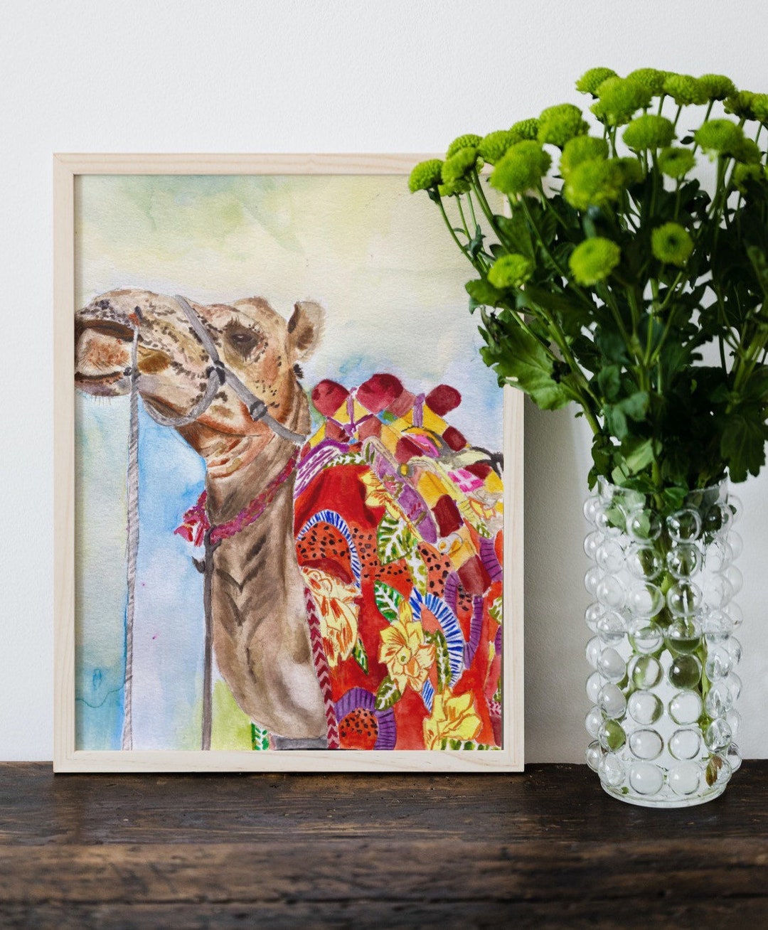 Colorful Watercolor Camel With Eyelashes - PRINT / Wall Art / Home ...