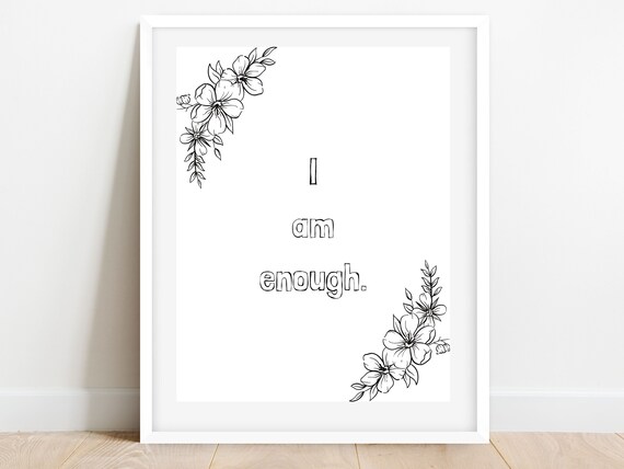 I Am Enough. Printable Digital Download Word Art Home | Etsy