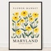 Maryland Black-eyed Susan Flower Market Art Print, Maryland State ...
