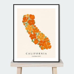 California Poppy State ART PRINT, California State Flower Poster ...