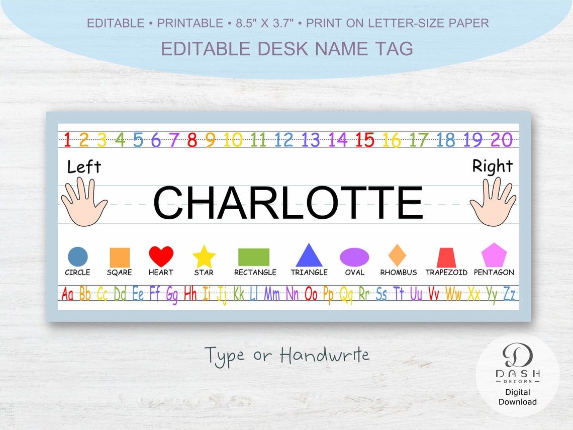 Classroom Name Tags & Name Plates for Students Class Desk - Etsy