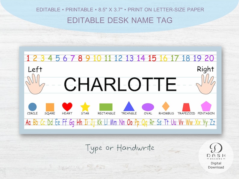 Classroom Name Tags & Name Plates for Students, Class Desk Name Tags ...