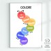 Learning Printable Color Chart & Poster for Pre K Learning Montessori ...