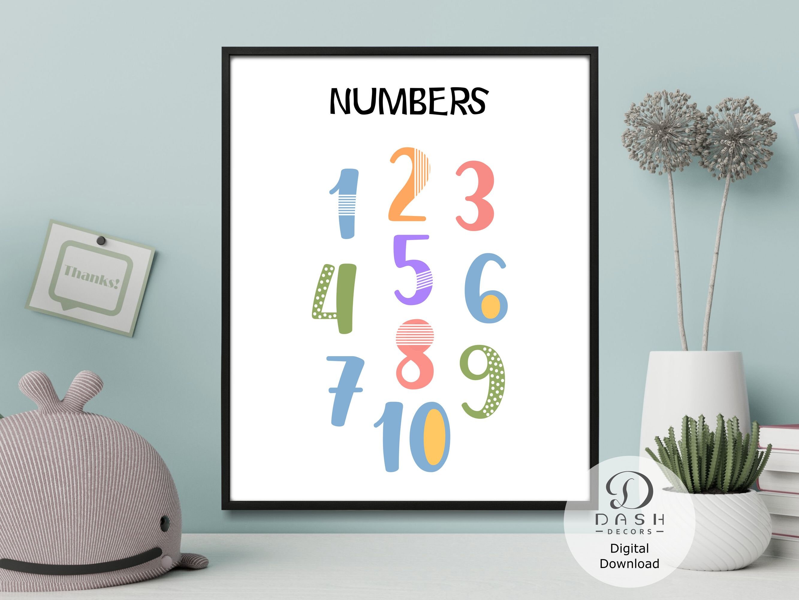Learning Numbers Chart 1-10 Numbers Poster for Preschool - Etsy