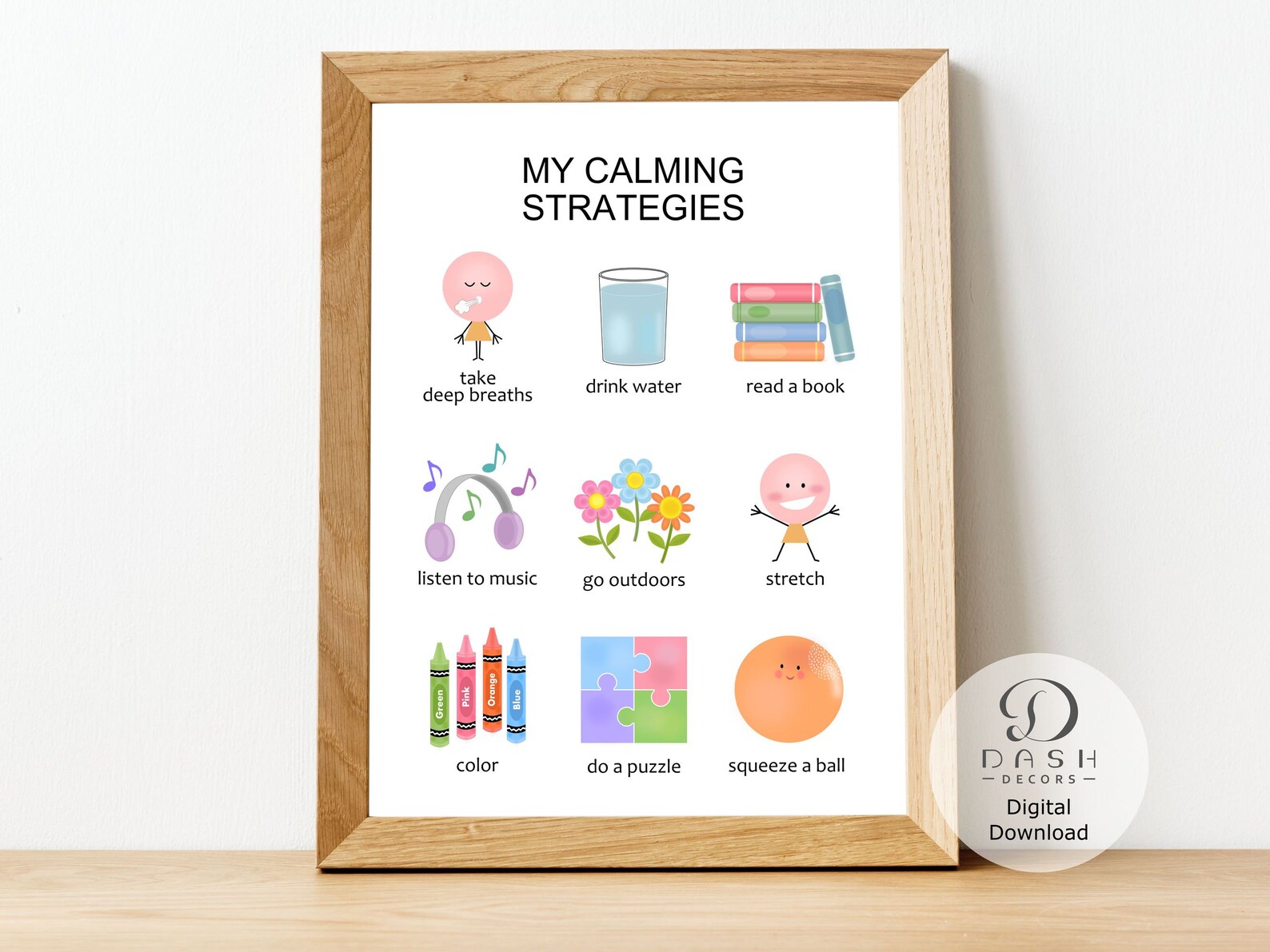My Calming Strategies Chart & Poster for Kids Feelings - Etsy