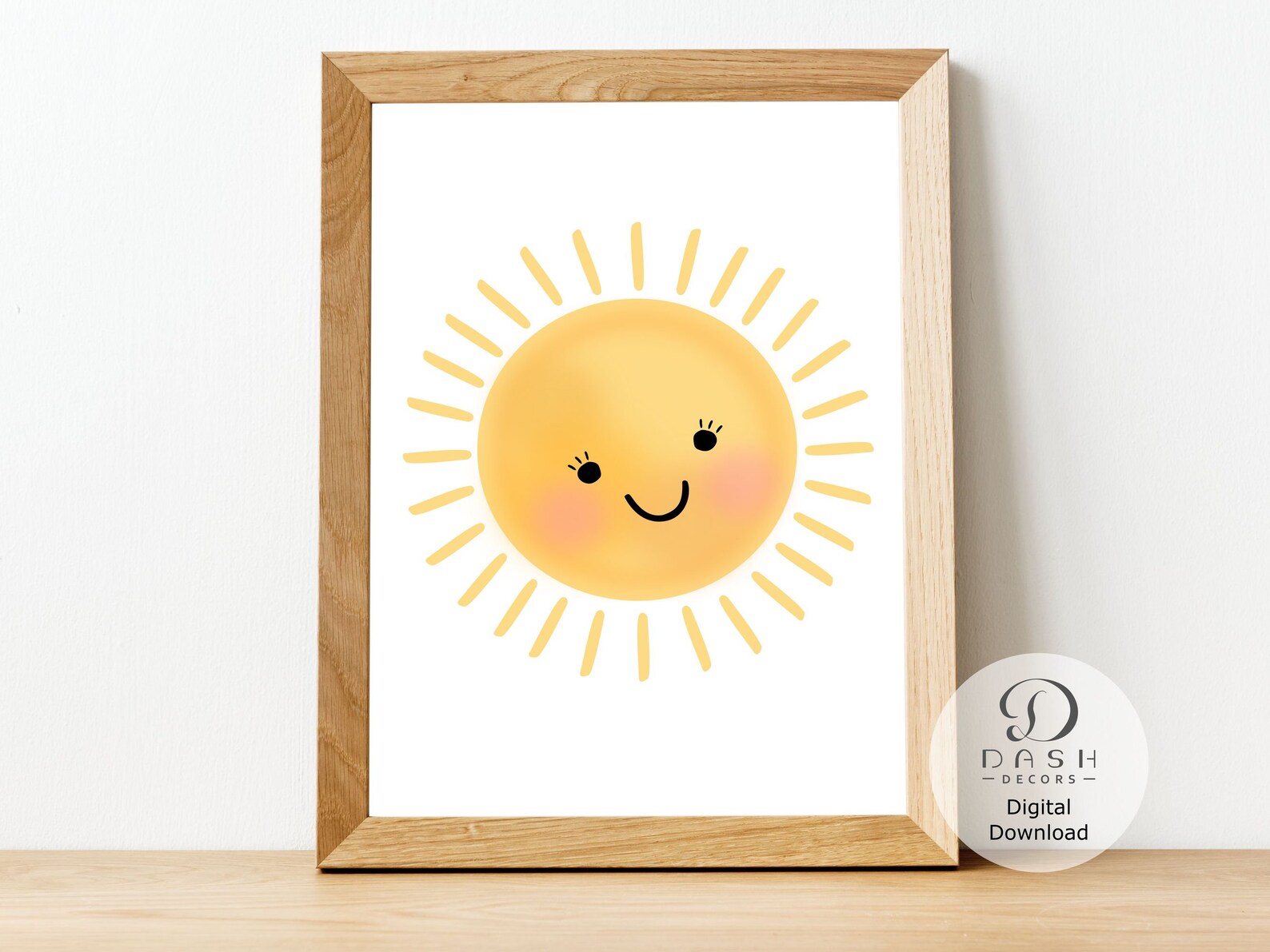 Yellow Sun Art Poster for Nursery Printable Sun Print Wall - Etsy