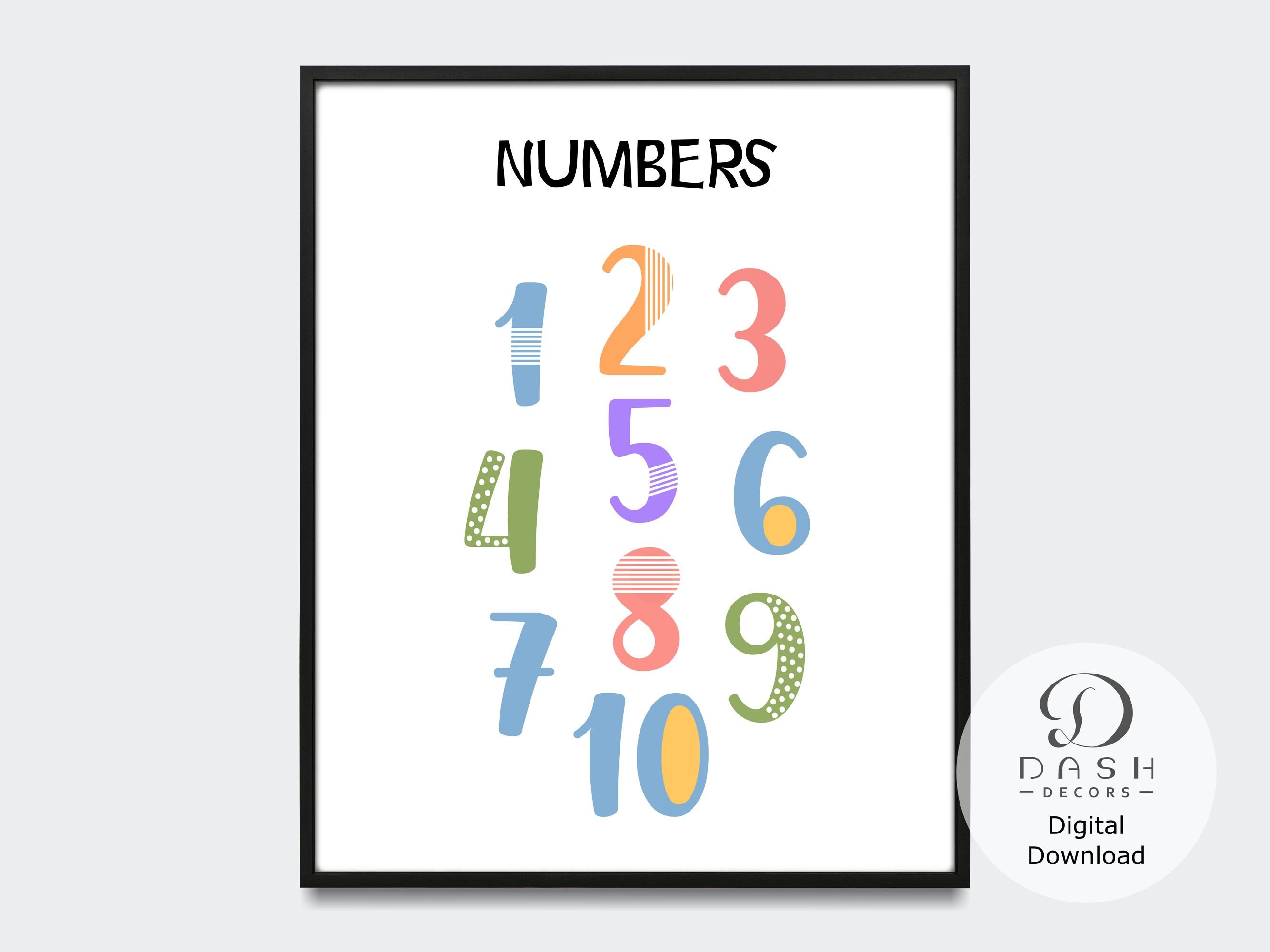 Learning Numbers Chart 1-10 Numbers Poster for Preschool - Etsy