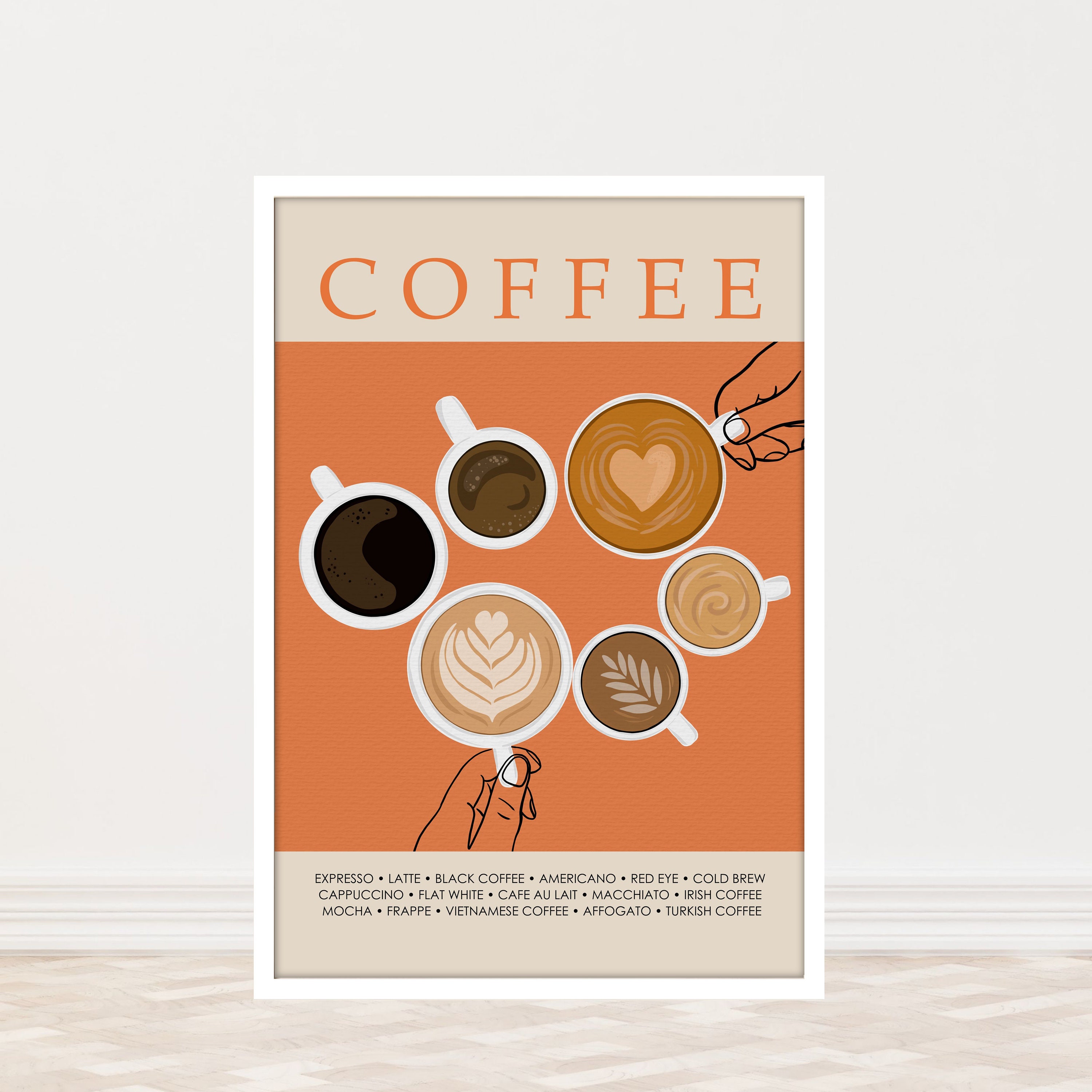 Orange Coffee Poster for Kitchen Coffee Lovers Gift Coffee - Etsy