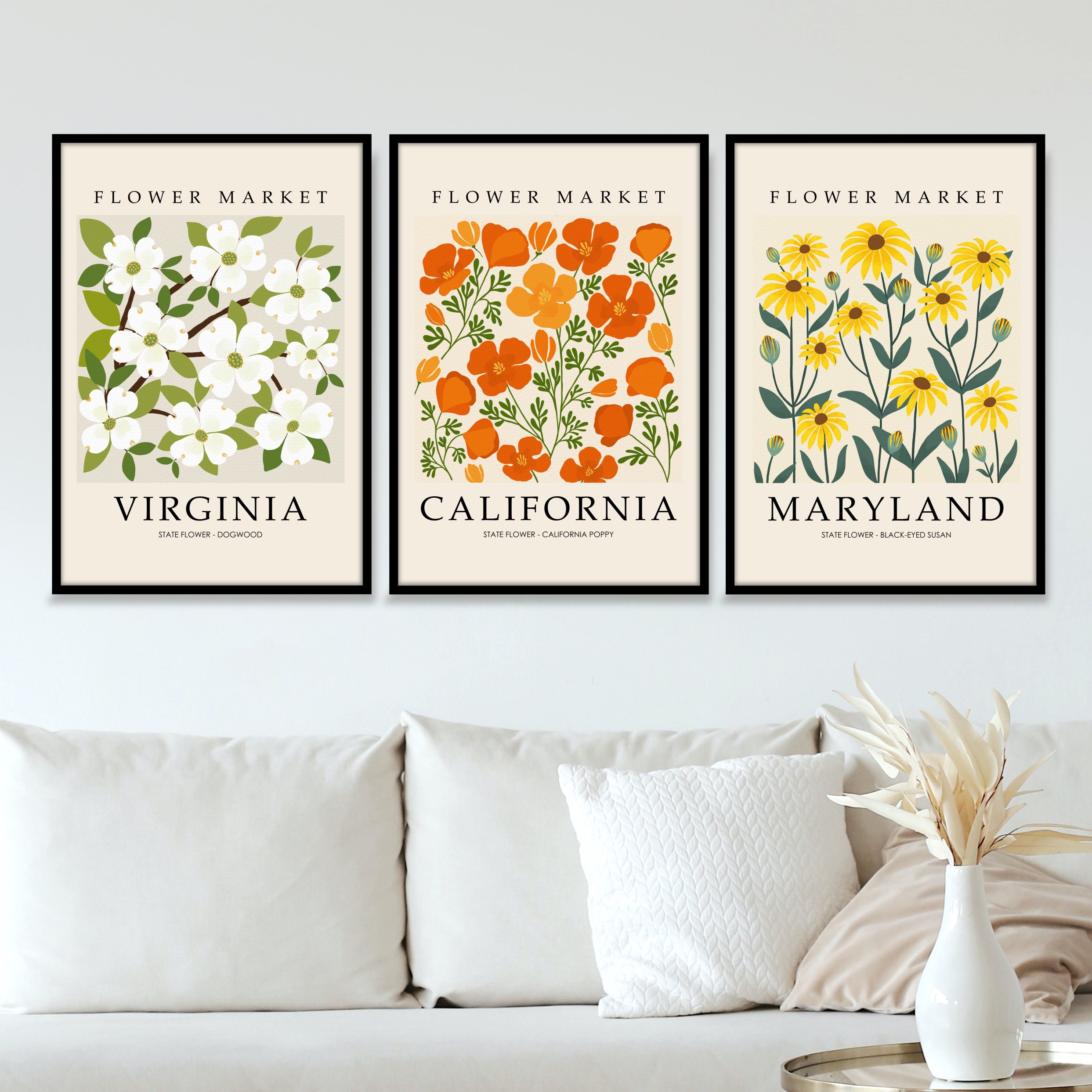 Maryland Black-eyed Susan Flower Market Art Print, Maryland State ...