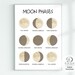 Printable Moon Phase Print & Poster for Kids Room Phases of the Moon ...