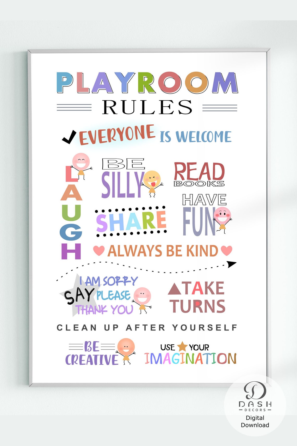 Playroom Rules Printable Wall Art & Poster for Kids - Etsy