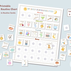 Visual Daily Responsibility Chart With Routine Cards for Kids ...