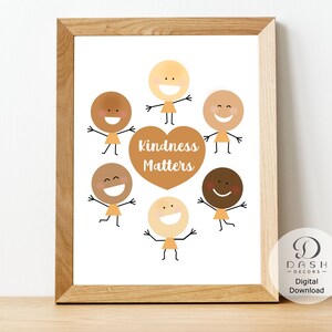 Kindness Matters Poster, Sign & Wall Art for Kids - Kindness Wall Art ...