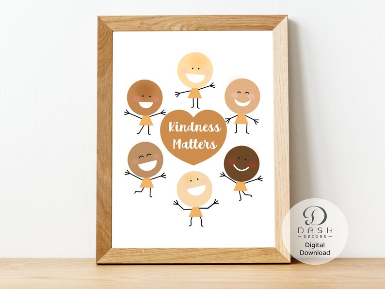 Kindness Matters Poster Sign & Wall Art for Kids Kindness - Etsy