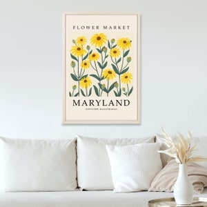 Maryland Black-eyed Susan Flower Market Art Print, Maryland State ...