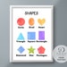 Geometric Shapes Printable Poster & Chart Rainbow Color Montessori ...