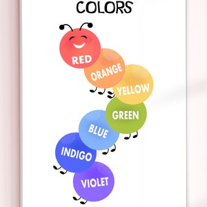 Learning Printable Color Chart & Poster for Pre K Learning - Montessori ...