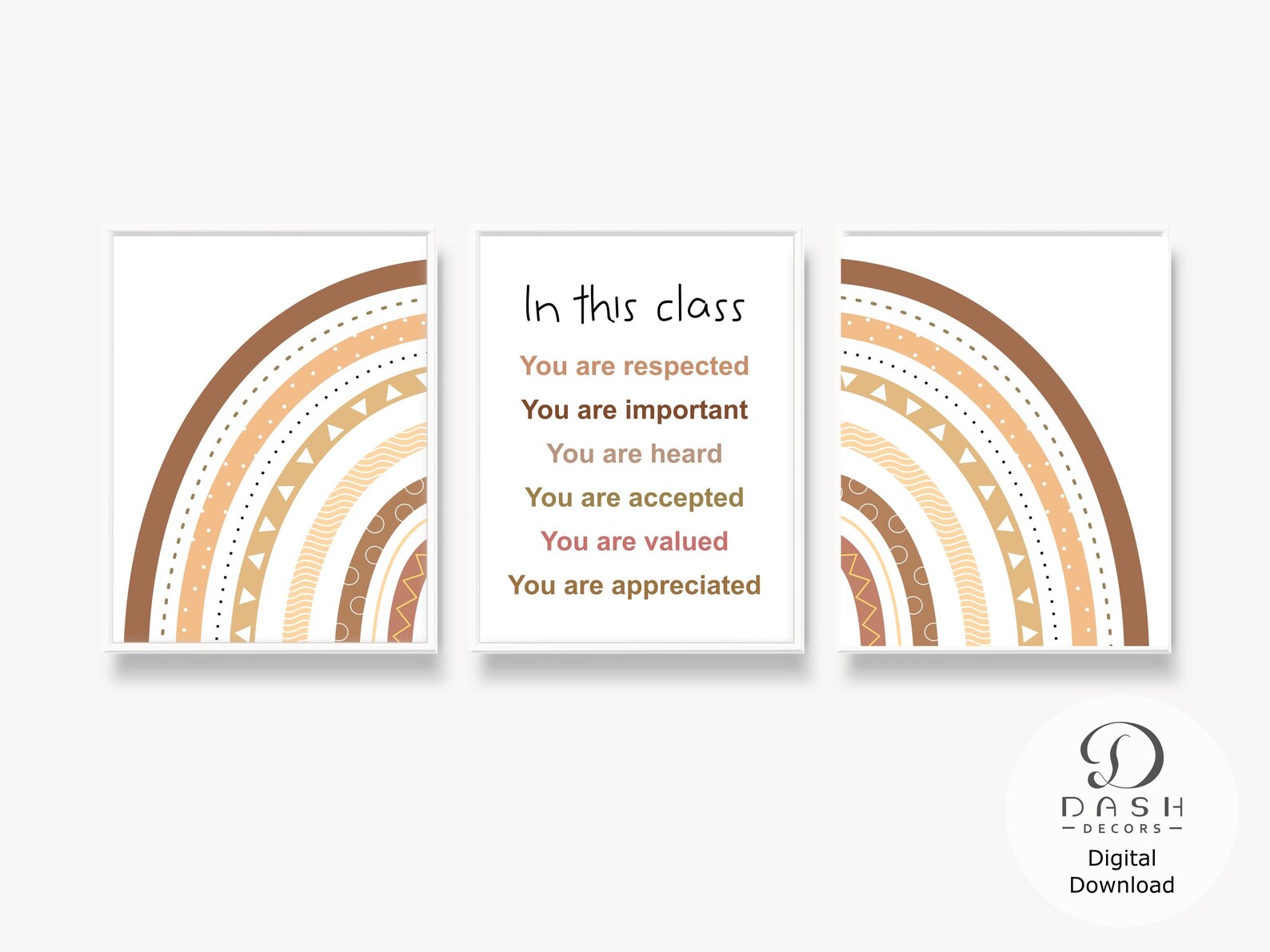 Boho Rainbow Classroom Affirmation Posters for Kids Set of 3 | Etsy