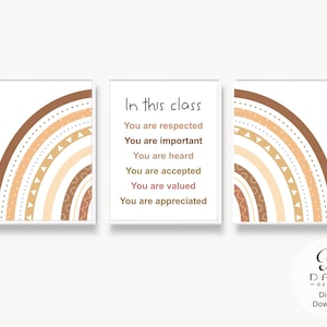 Boho Rainbow Classroom Affirmation Posters for Kids - Set of 3 ...