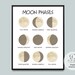 Printable Moon Phase Print & Poster for Kids Room Phases of the Moon ...