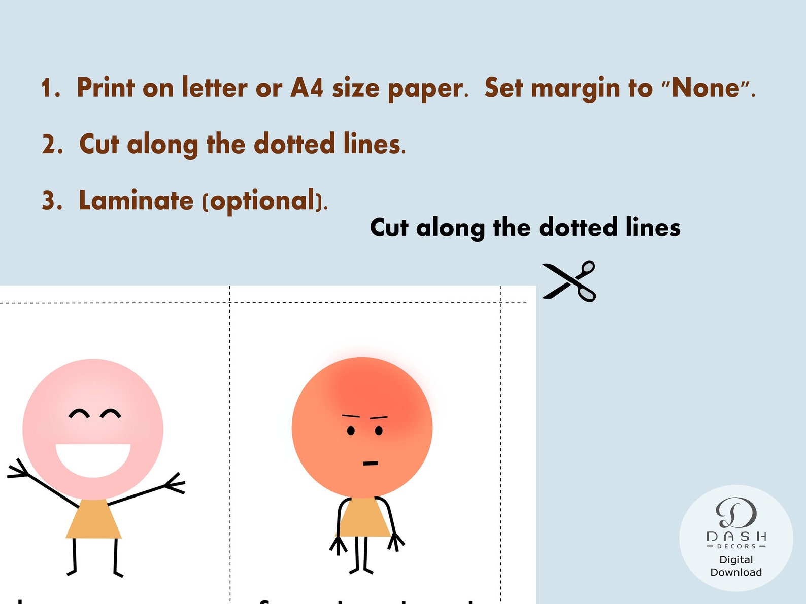 Large Emotions Flash Cards Feelings Flash Cards for | Etsy
