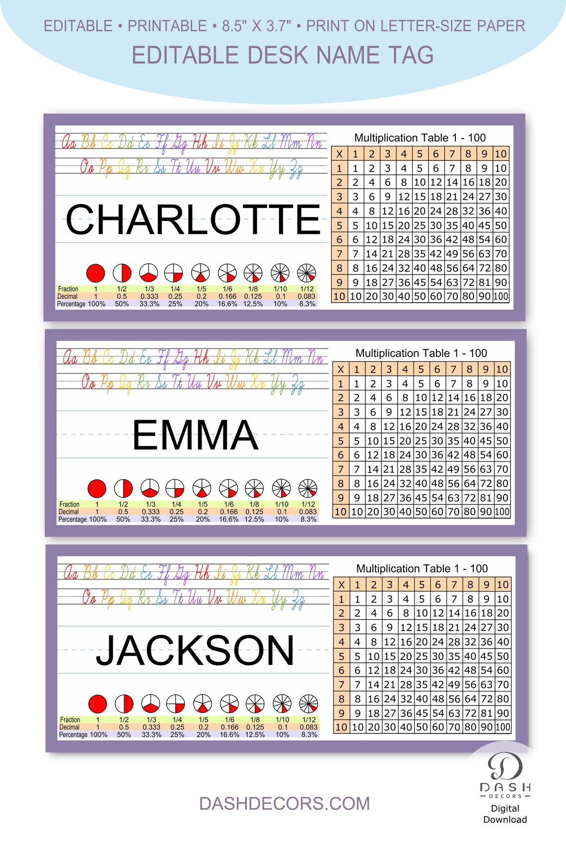 Desk Name Tags Classroom Name Tags & Name Plates for - Etsy