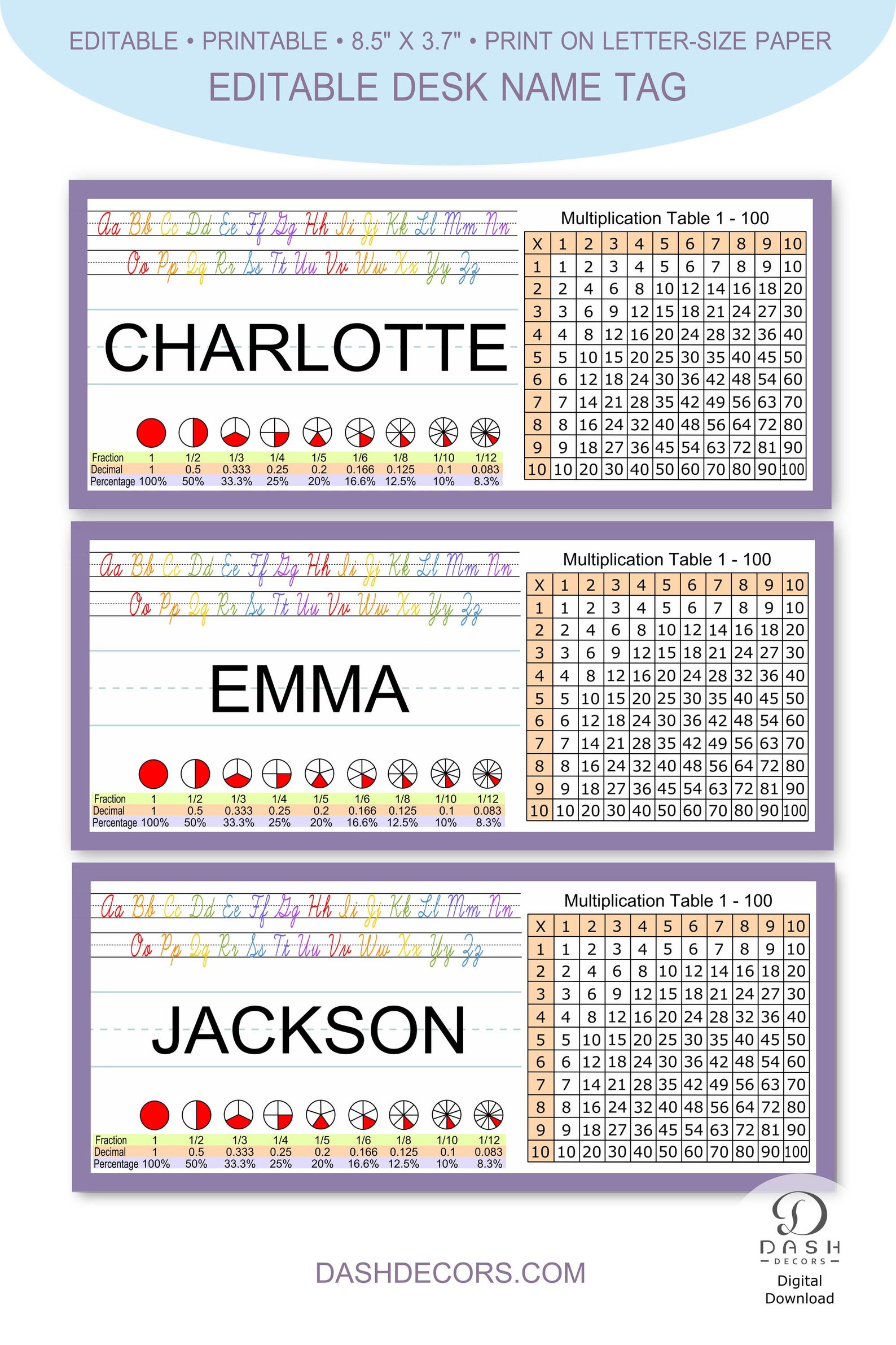 Desk Name Tags Classroom Name Tags & Name Plates for - Etsy