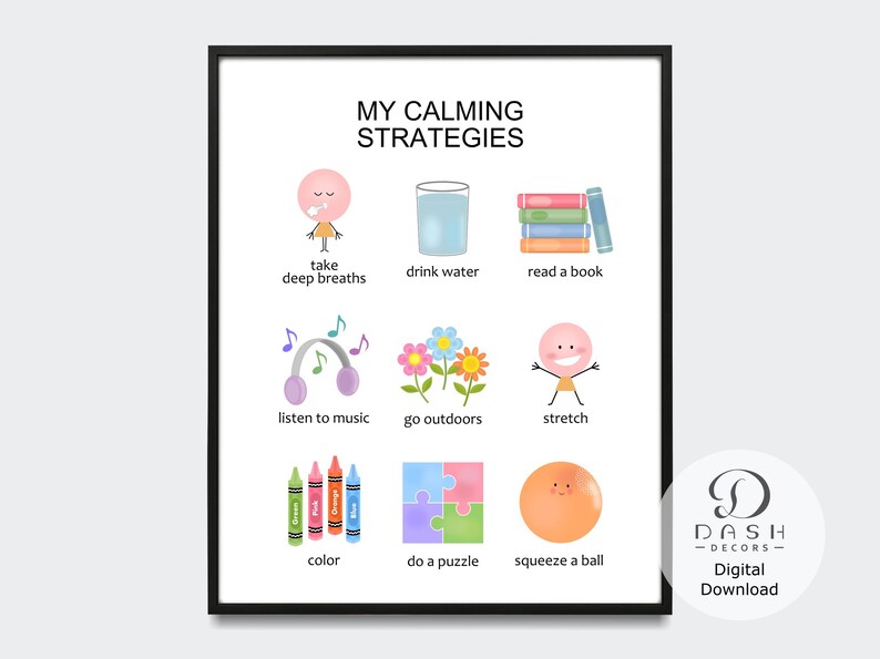 My Calming Strategies Chart & Poster for Kids Feelings - Etsy