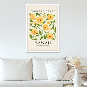 Hawaii Yellow Hibiscus Flower Market Art Print, Hawaii State Flower ...