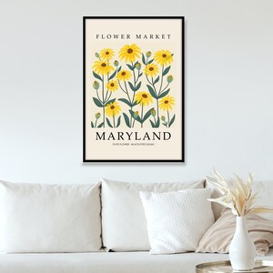Maryland Black-eyed Susan Flower Market Art Print, Maryland State ...