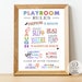 Playroom Rules Printable Wall Art & Poster for Kids Digital Playroom ...