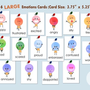 Large Emotions Flash Cards, Feelings Flash Cards for Montessori School ...