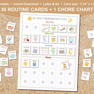 Visual Daily Responsibility Chart With Routine Cards for Kids ...