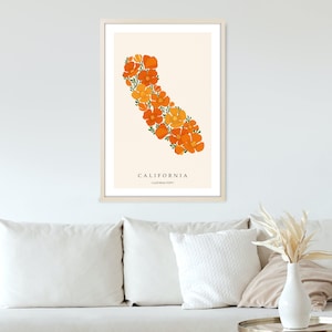 California Poppy State ART PRINT, California State Flower Poster ...