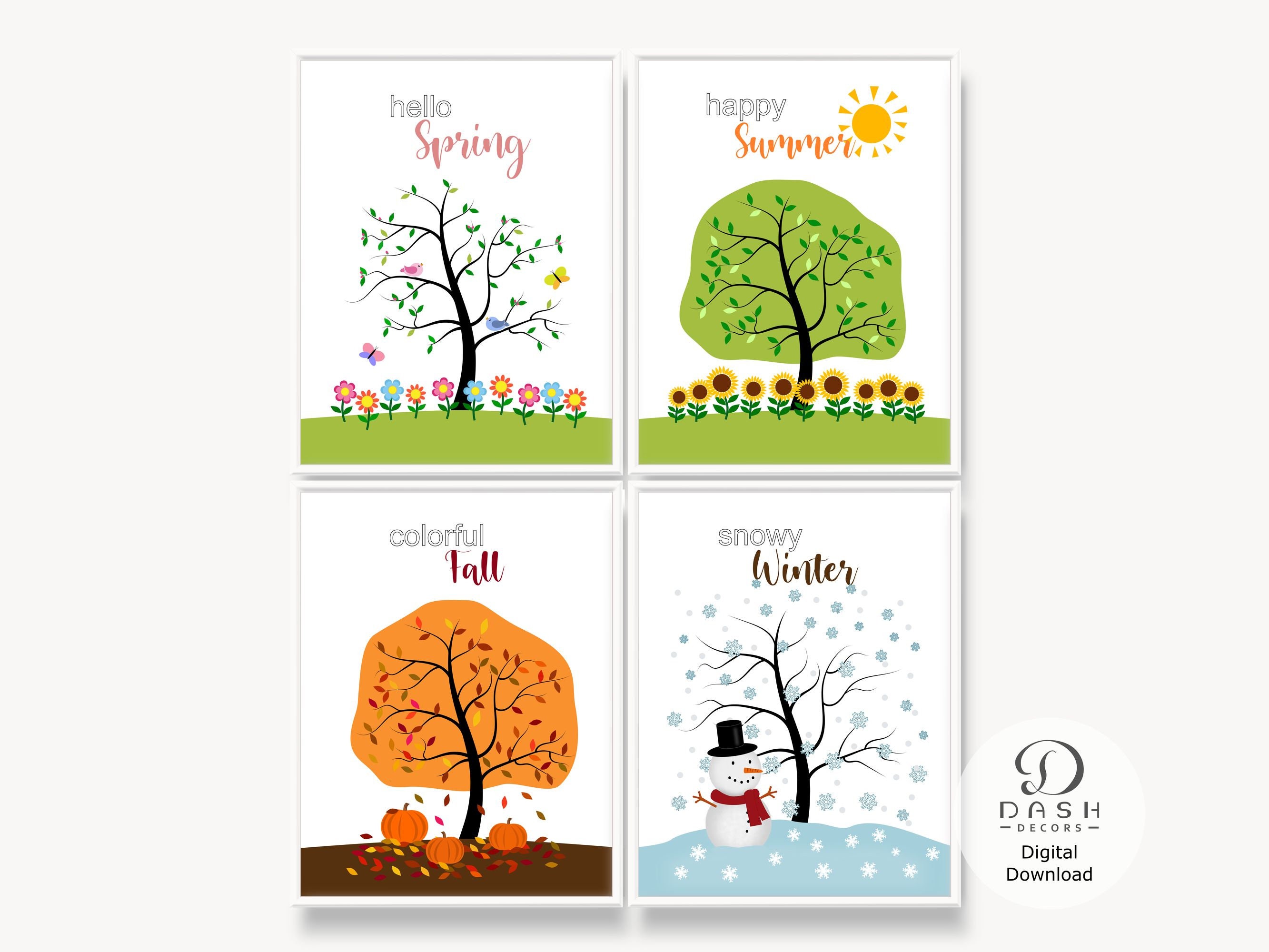 4 Season Wall Art Poster & Print Set of 4 Four Season - Etsy Australia