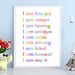 Rainbow Affirmation Wall Art for Kids Daily Affirmation - Etsy