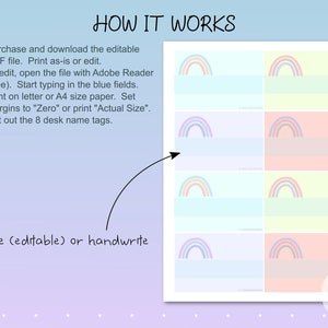 Editable Rainbow Student Name Tags, Classroom Name Tags for Classroom ...