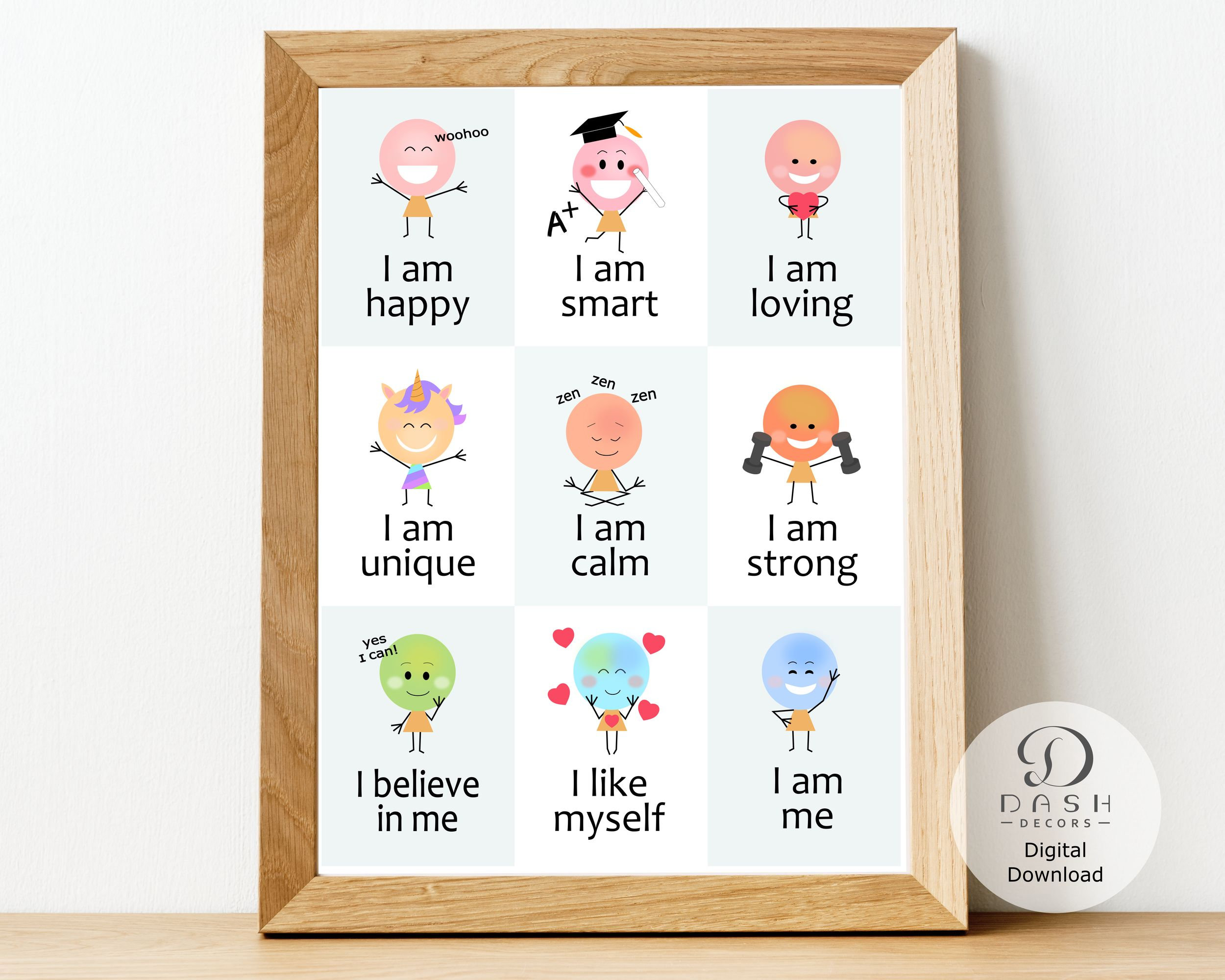 Affirmation Wall Art Set of 2 Words of Affirmation Daily - Etsy