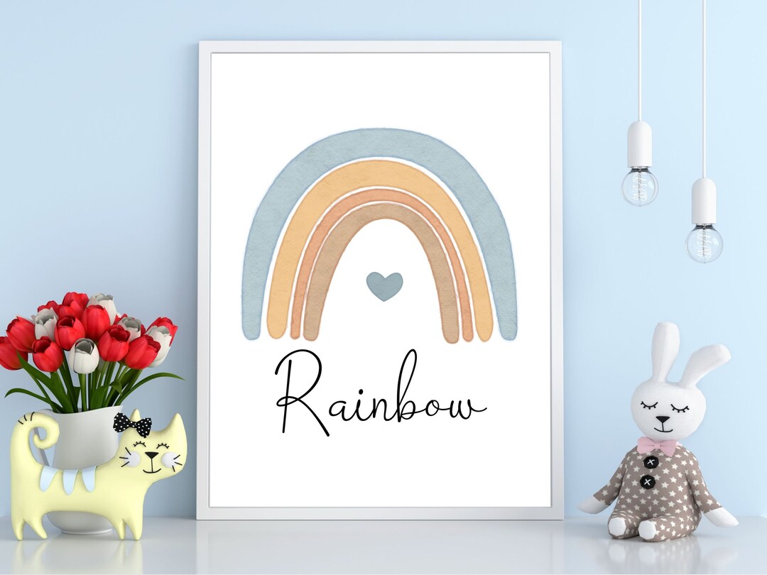 Printable Boho Rainbow Nursery Wall Art & Wall Print for Nursery and ...