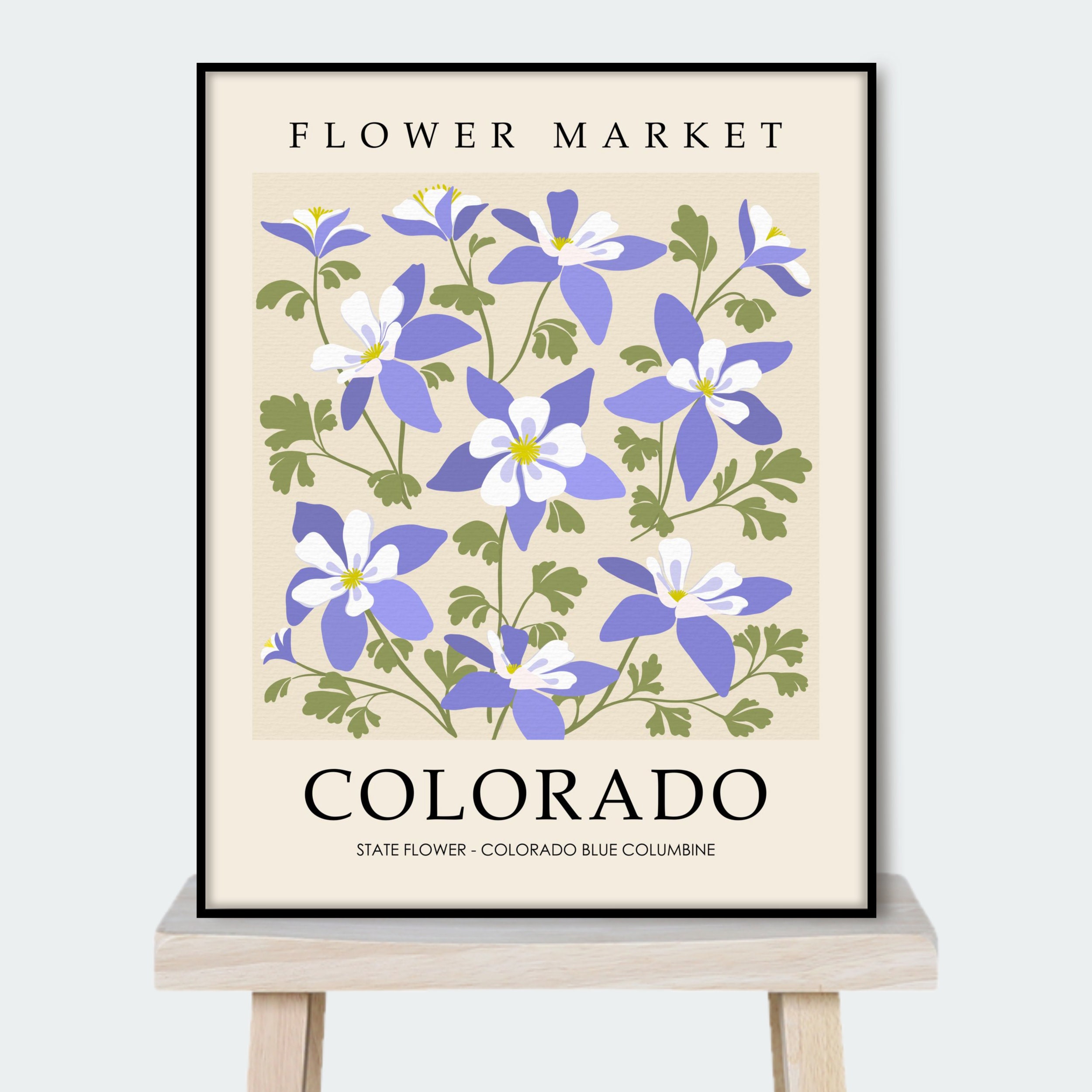 Colorado Blue Columbine Flower Market Print Personalized State Flower ...