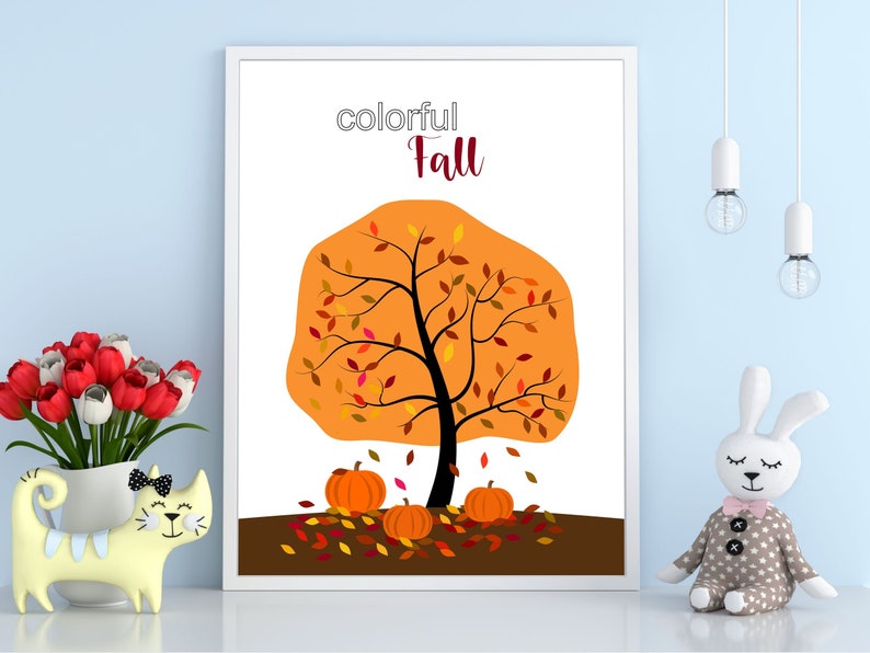 4 Season Wall Art, Poster & Print Set of 4 Four Season Trees Printable ...