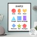 Geometric Shapes Printable Poster & Chart Rainbow Color Montessori ...
