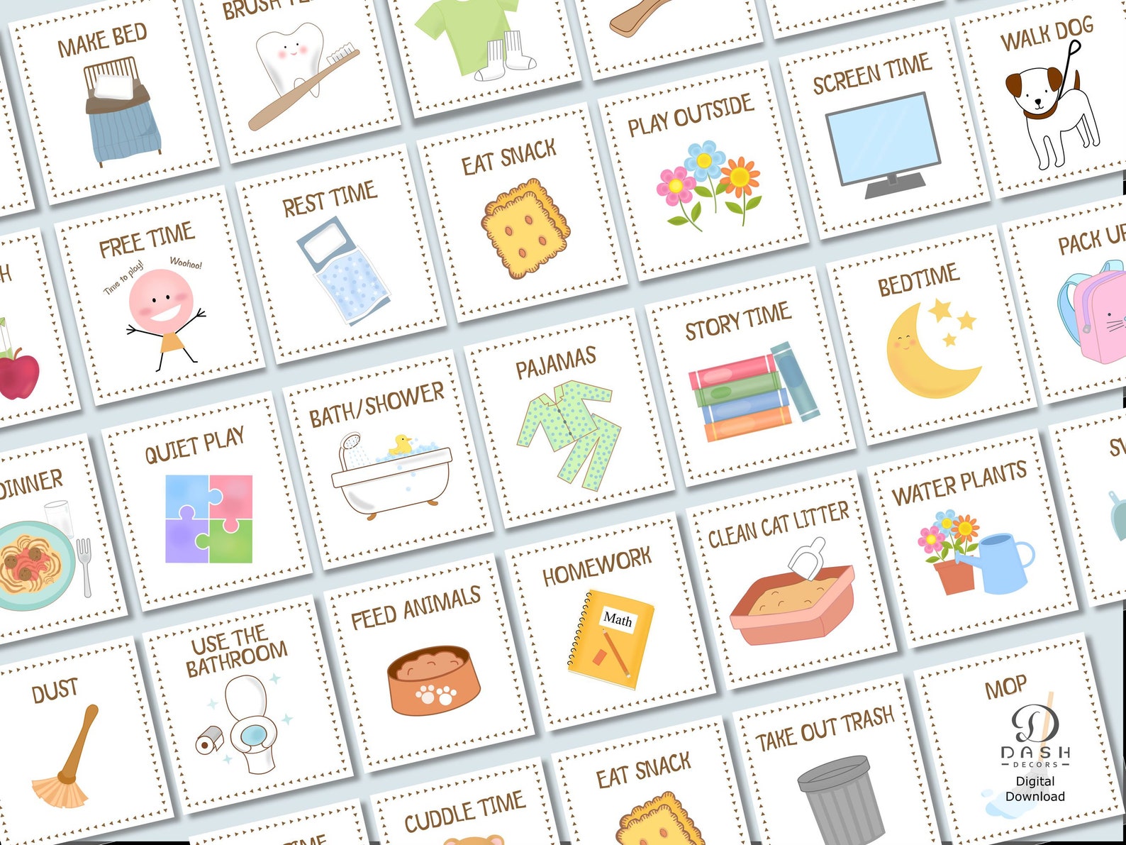 Visual Daily Responsibility Chart With Routine Cards for Kids ...