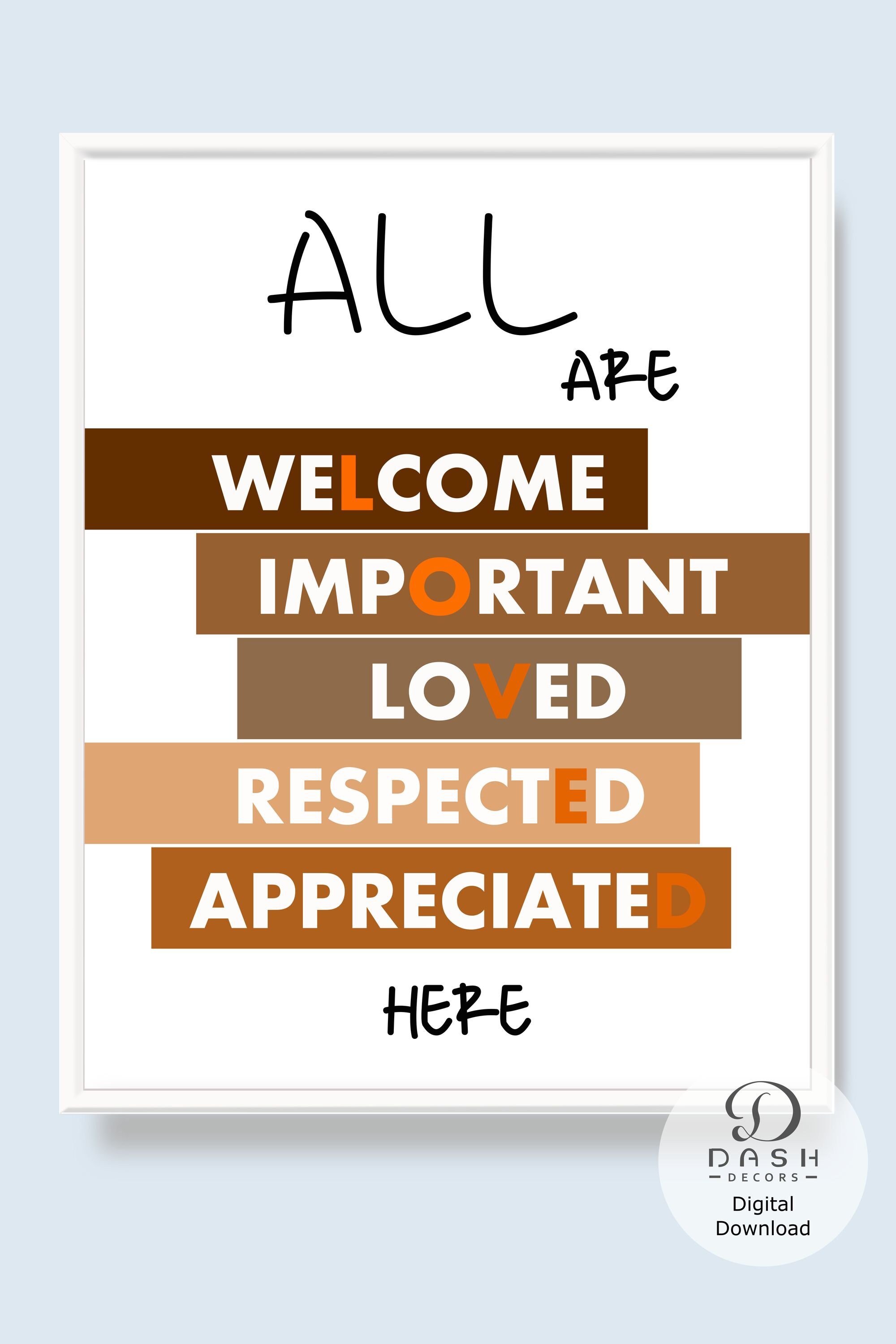 Diversity Inclusion and Equality Poster for Kids Printable - Etsy