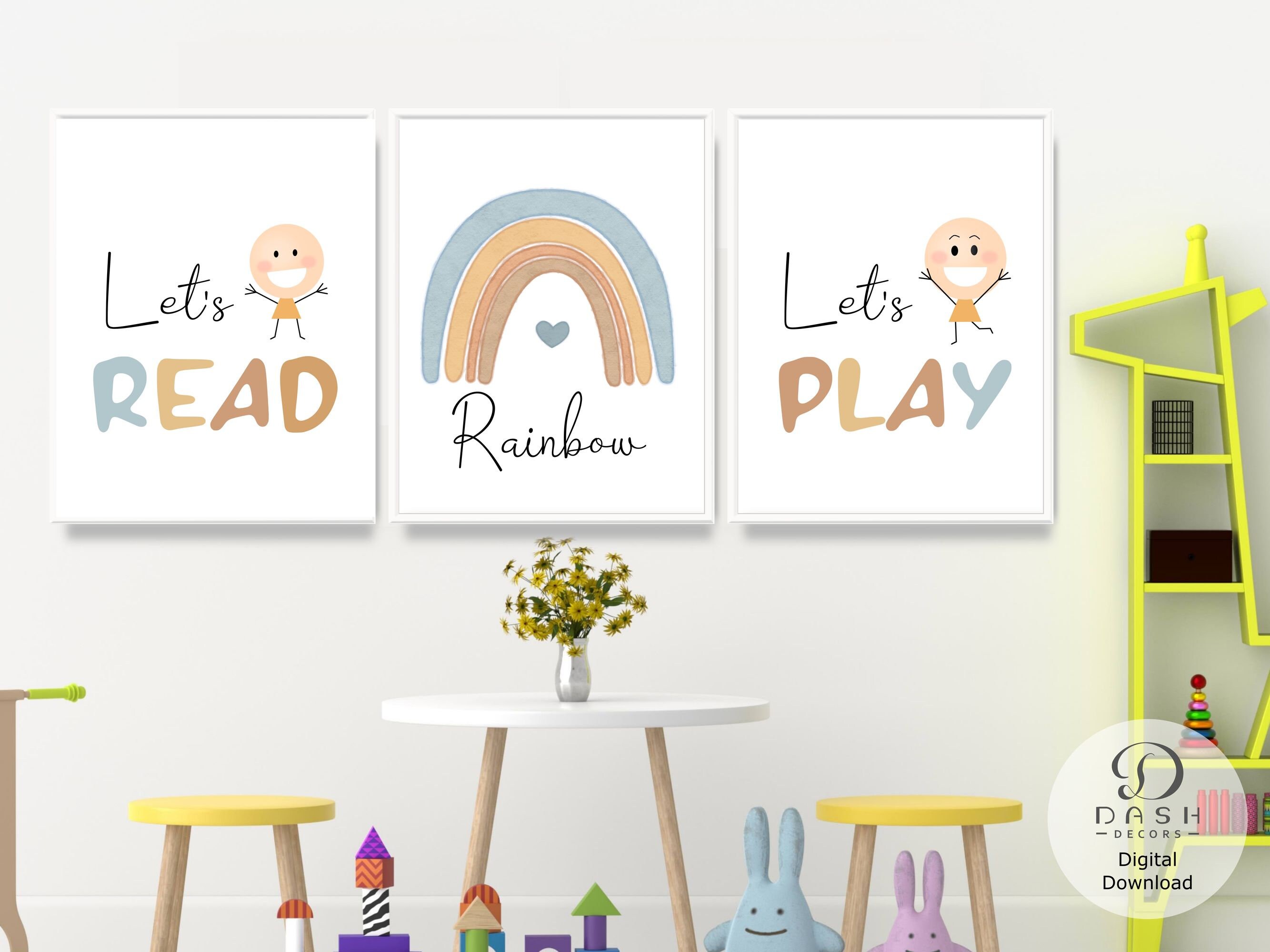 Printable Boho Rainbow Nursery Wall Art & Wall Print for - Etsy