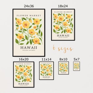 Hawaii Yellow Hibiscus Flower Market Art Print, Hawaii State Flower ...